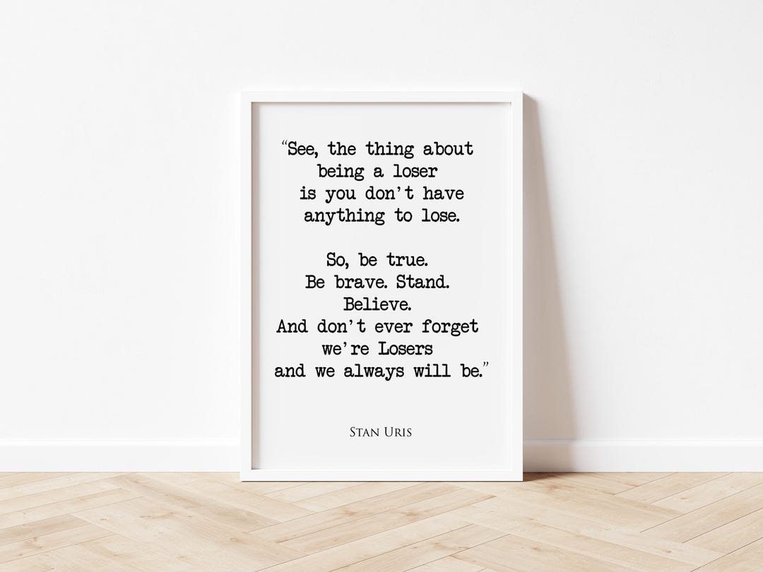 IT - Losers Club - Stan's Letter Quote - Home Decor - Gifts for Him ...