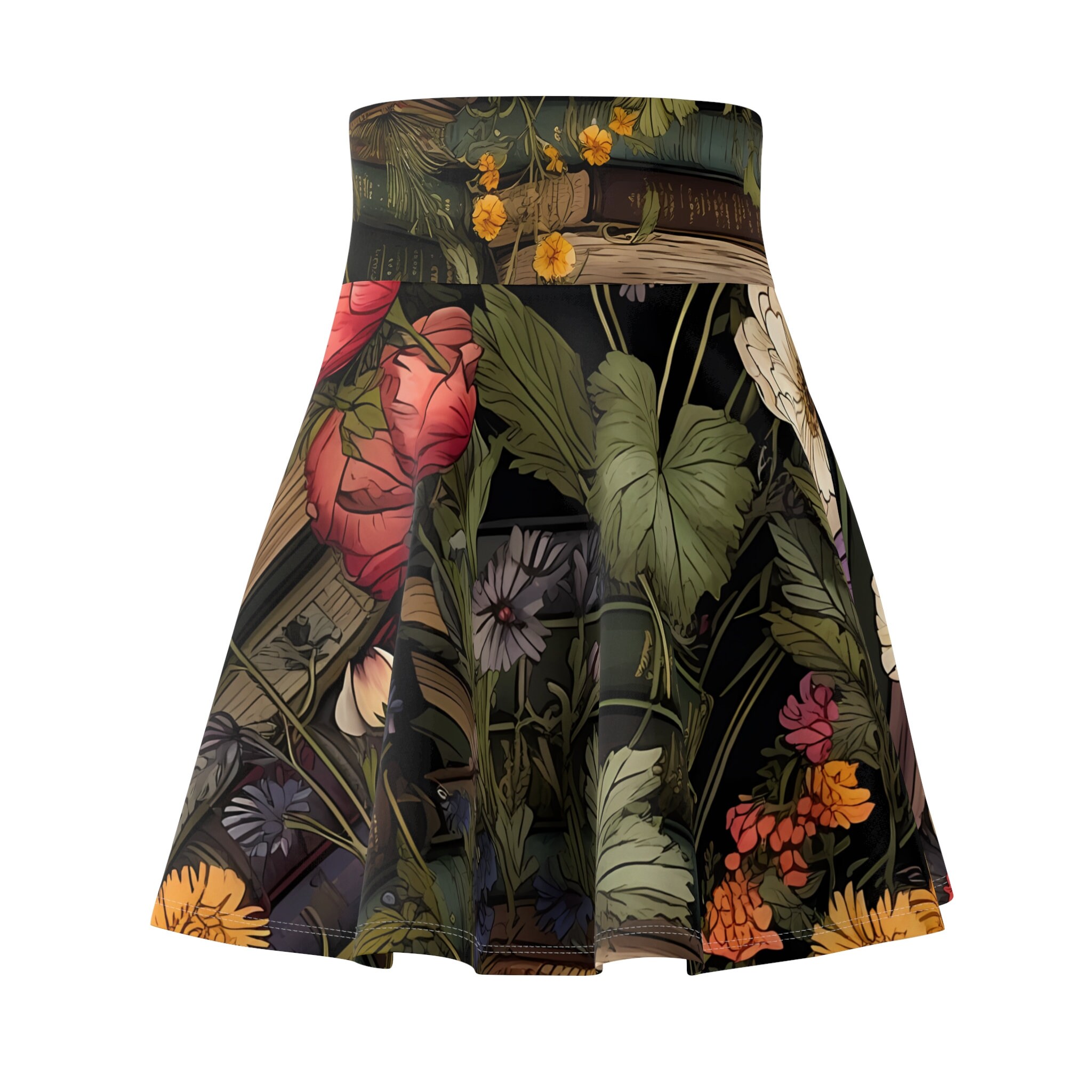 Dark Academia Skirt Vintage Books Skirts Library Books Skirt Library Skirt Books and Flower ...