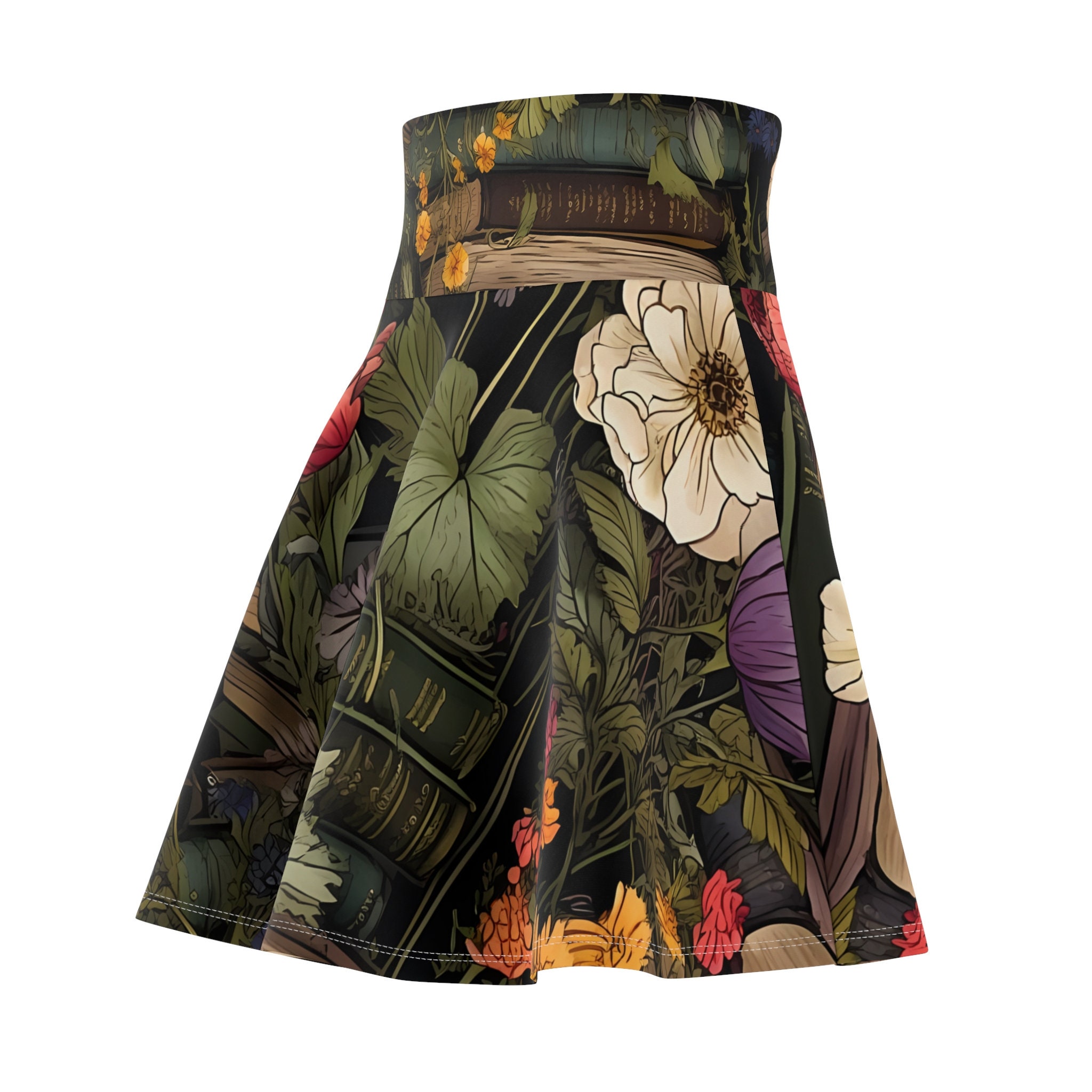Dark Academia Skirt Vintage Books Skirts Library Books Skirt Library Skirt Books and Flower ...