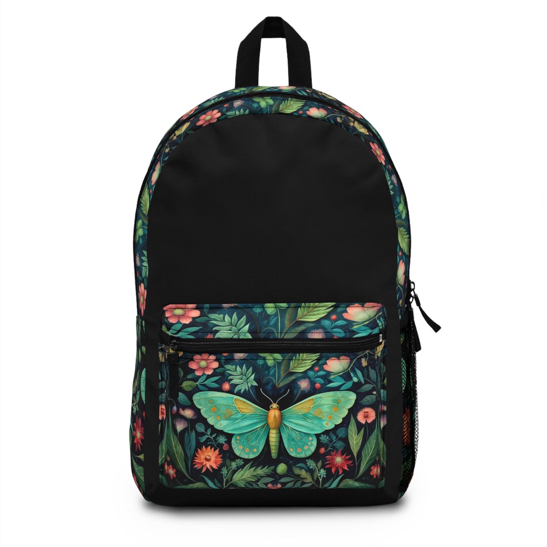 Dark Cottagecore Botanical Moth Backpack Moth Forest - Etsy