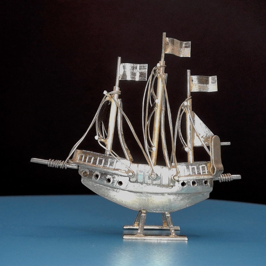 Silver Sailing Ship - Etsy