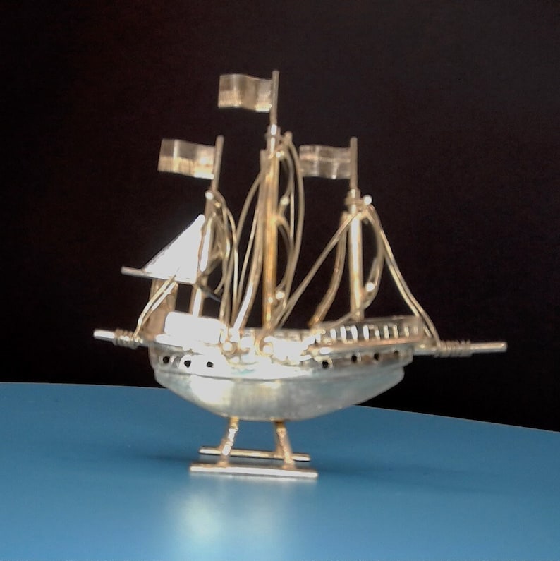 Silver Sailing Ship - Etsy