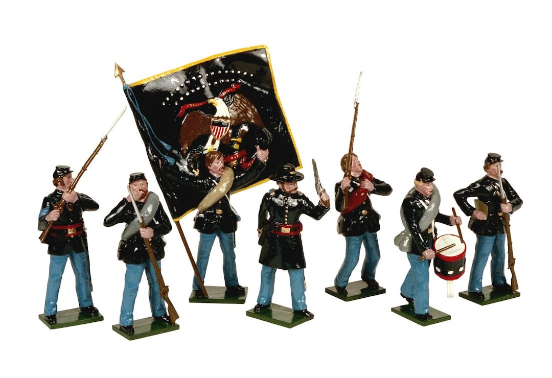 Union Infantry With Color Bearer Toy Soldier Figurines - Etsy