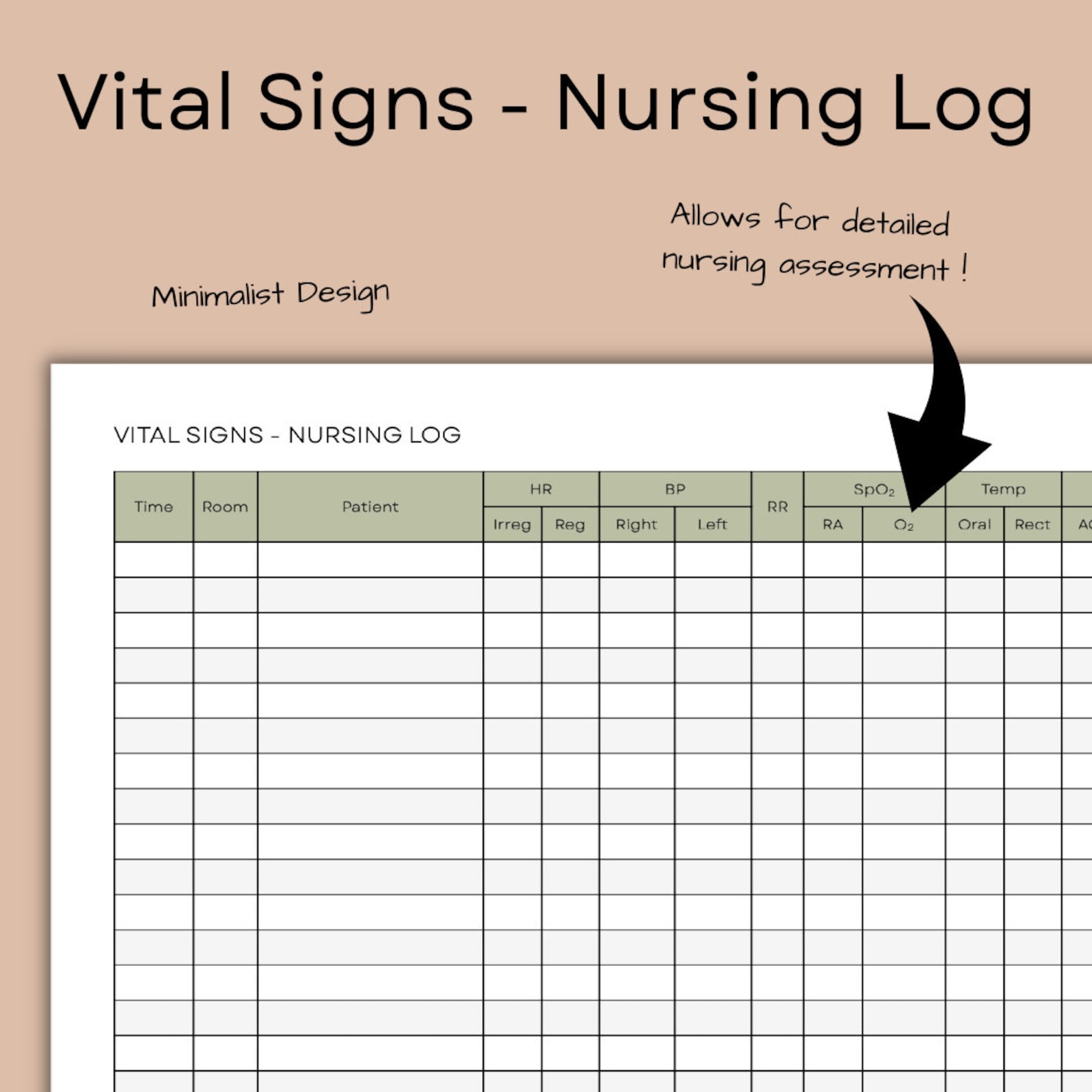 Printable VITAL SIGNS Sheet for Nurses - Etsy