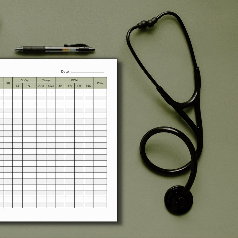 Printable VITAL SIGNS Sheet for Nurses - Etsy