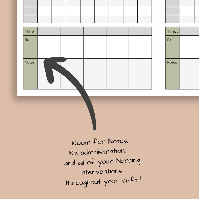 VITAL SIGNS Sheet for Nurses (2 Patients) - Printable, Vital Signs Log ...