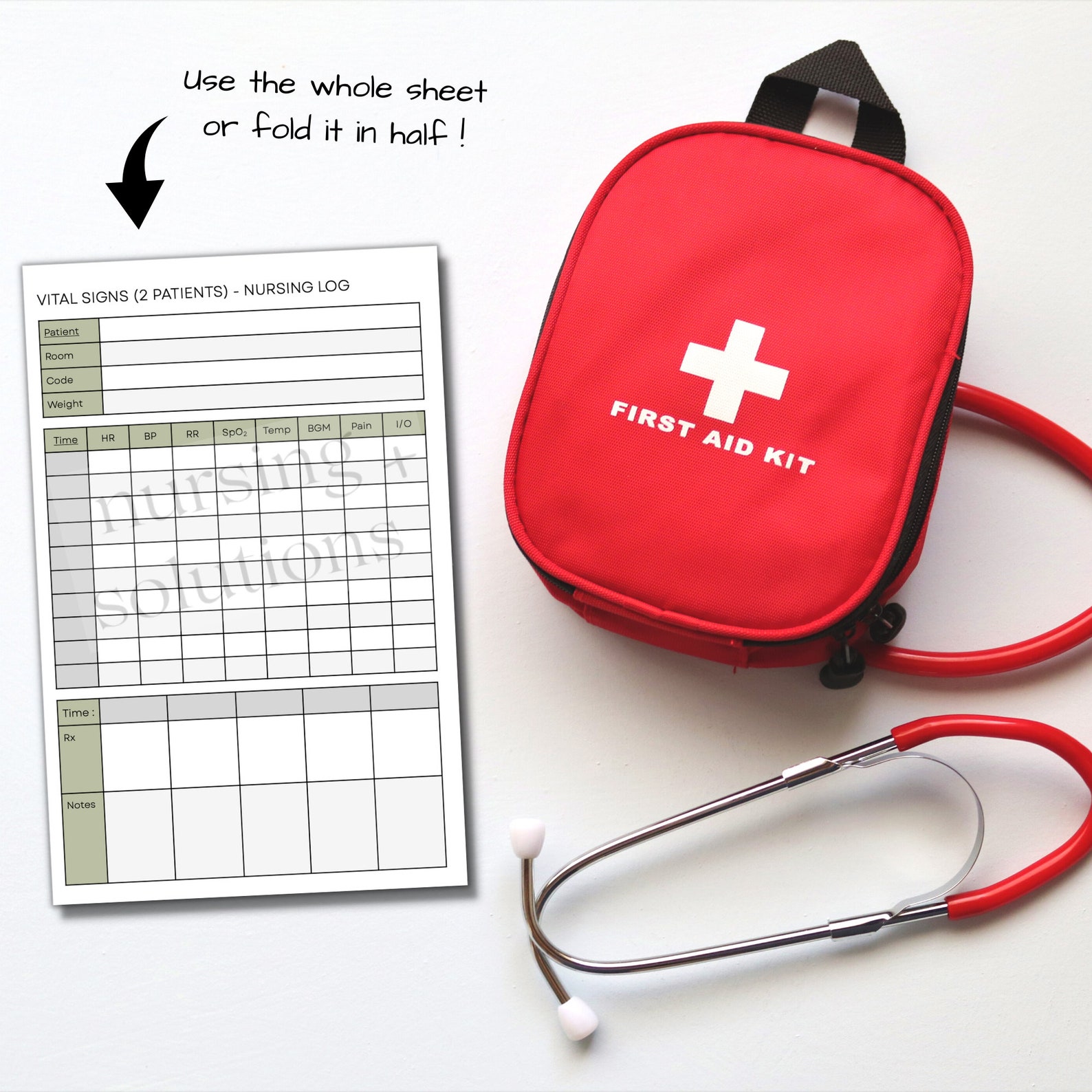 VITAL SIGNS Sheet for Nurses 2 Patients Printable, Vital Signs Log ...