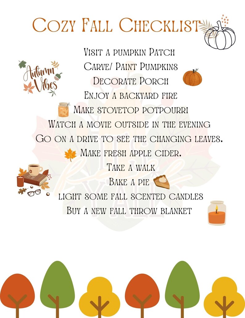 Cozy Fall Bucket List, Fall Printable, Cozy Autumn Printable, Fall to ...
