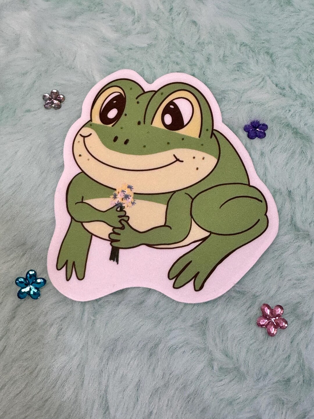 Frog on Lily Pad Sticker: Waterproof Vinyl Decal - Etsy