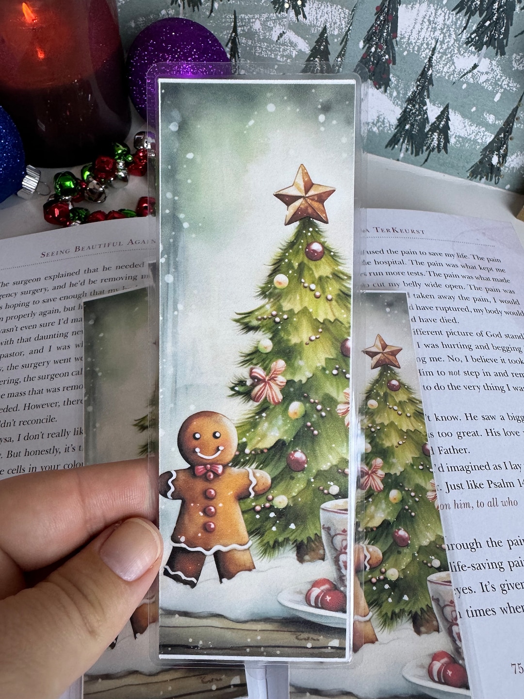 Gingerbread Man and Christmas Tree Bookmarks for the Holidays, Winter ...