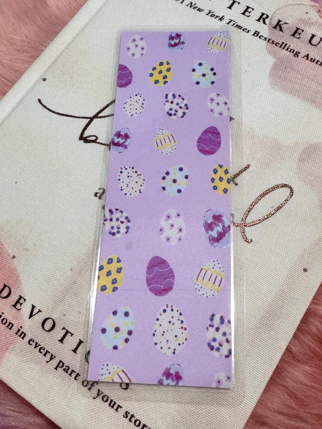 Easter Egg Themed Bookmark, Laminated Page Saver for Spring, Hand Drawn ...