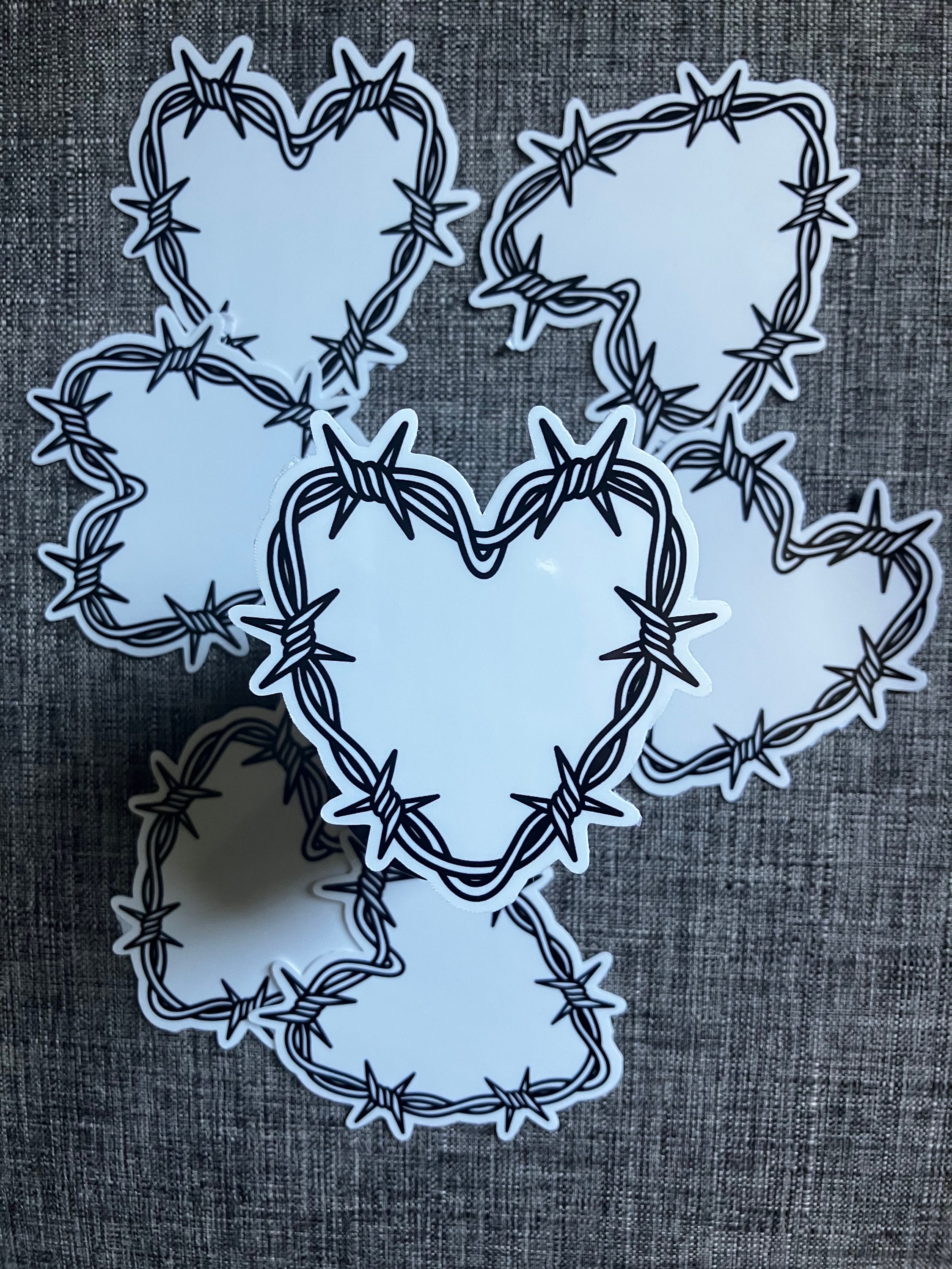Tattoo Barbed Wire Heart Sticker, Waterproof Sticker, Tattoo Sticker ...