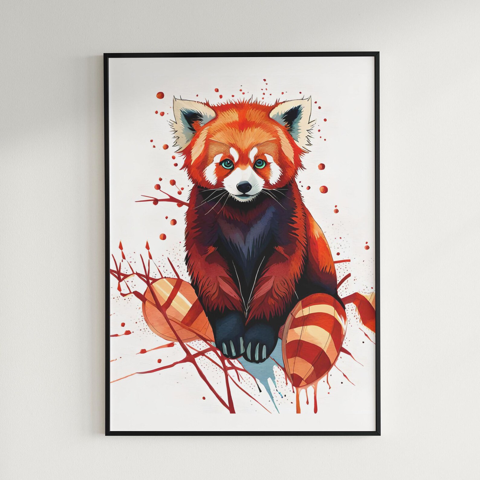 Red Panda Watercolor Printable Art | Cute Panda Print | Wildlife Wall ...
