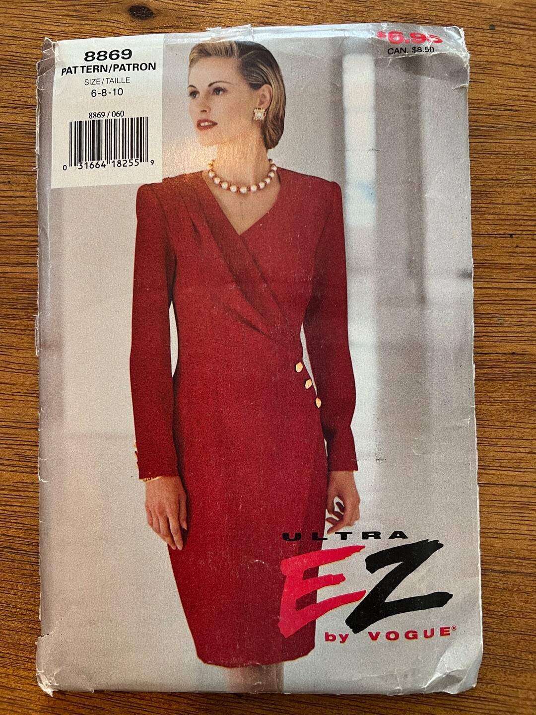 UNCUT Vintage 1993 Ultra EZ Vogue 8869 Dress Pattern. Sizes 6-8-10. - Etsy