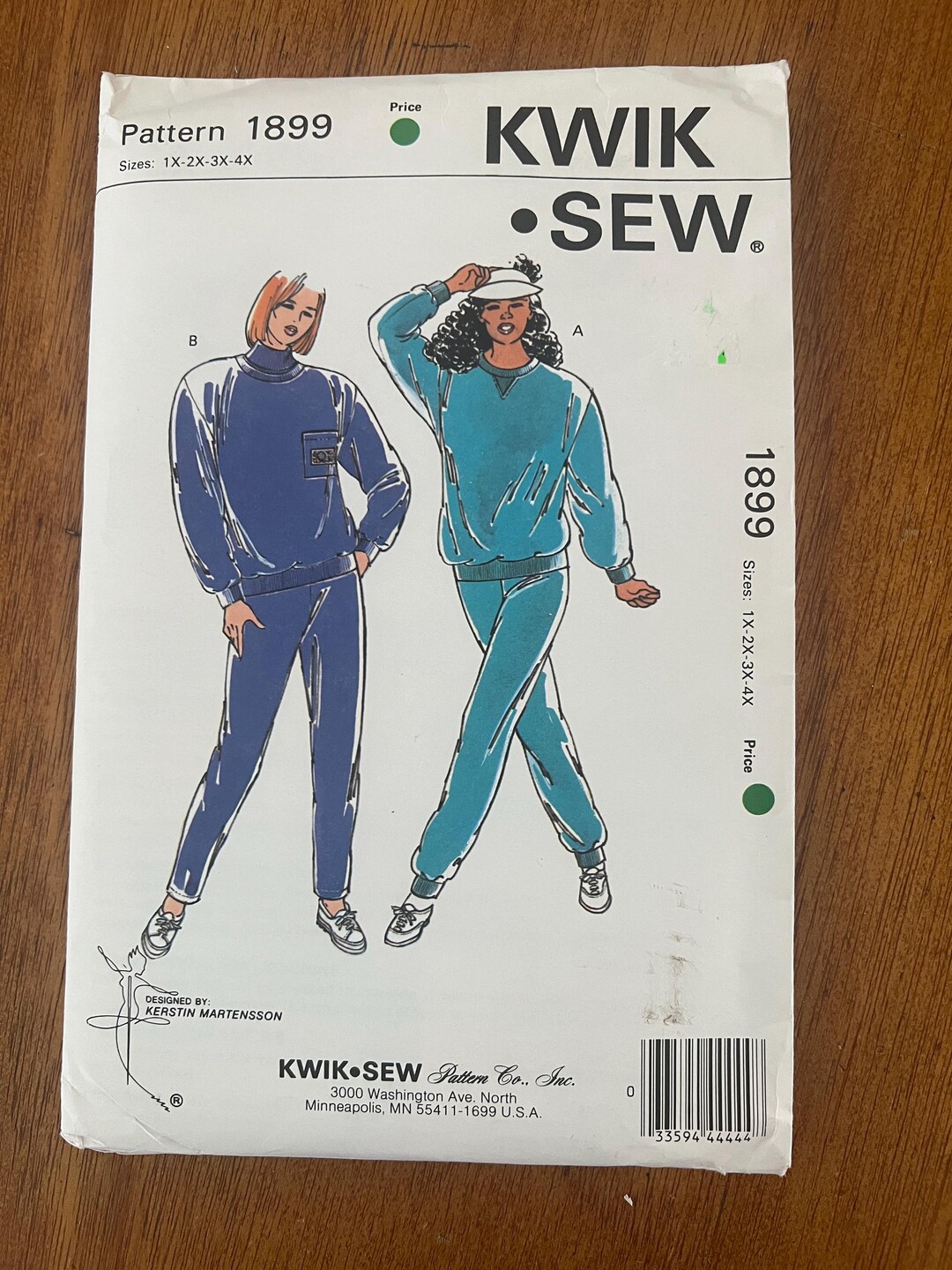 Rare, UNCUT, FF, Vintage 1989 Kwik Sew 1899 Womens' Jogging Suits ...