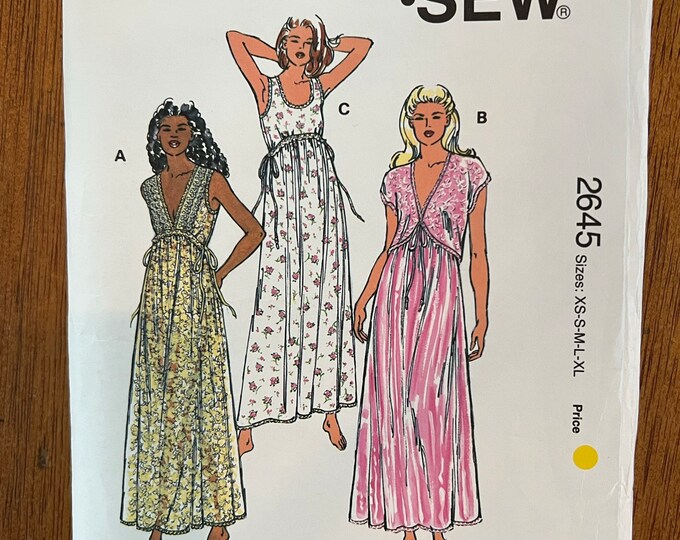 CUT, Complete Vintage 1997 Kwik Sew 2645 Misses' Gown and Bolero ...
