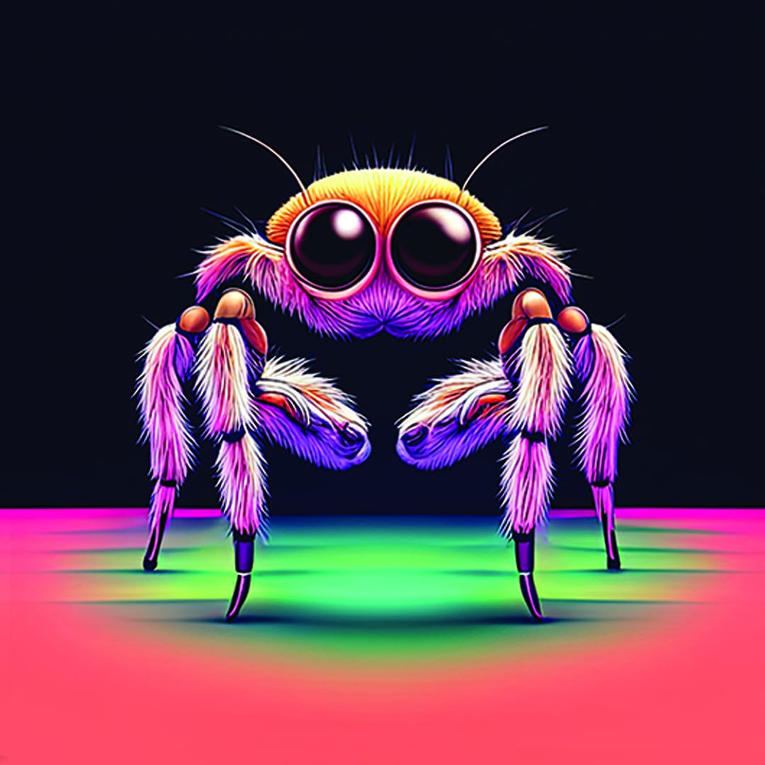 Cute Alien Jumping Spider Animation Style: Adorable Digital Download - Etsy
