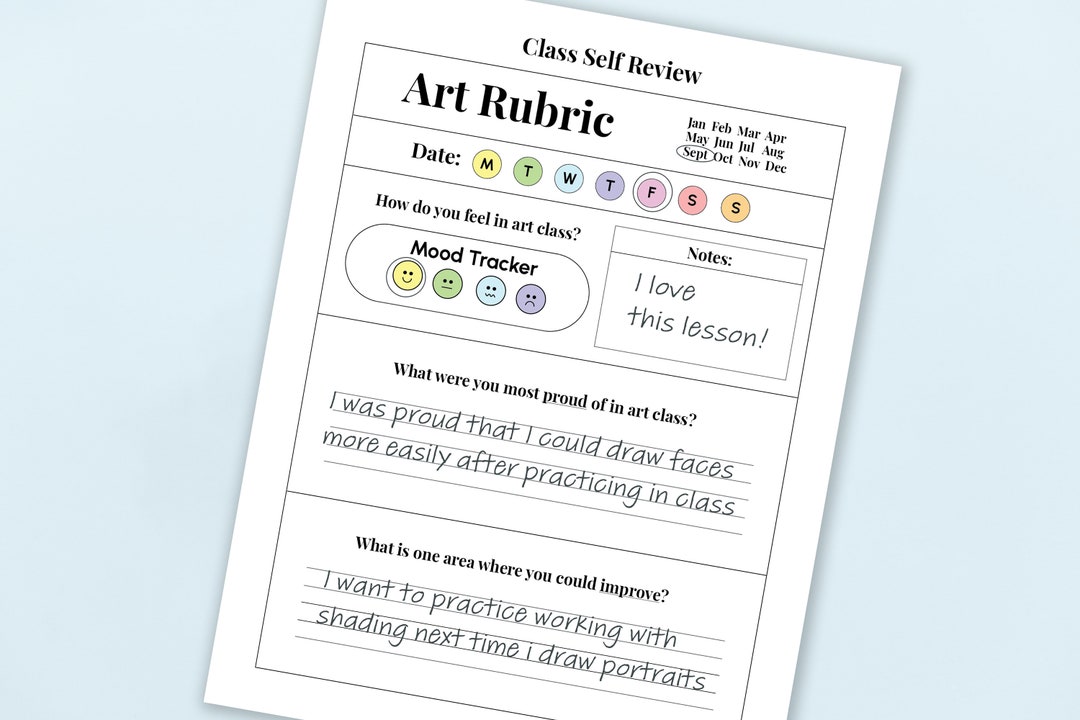Homeschool Art Rubric/self Evaluation, Teacher Resource for Homeschool ...