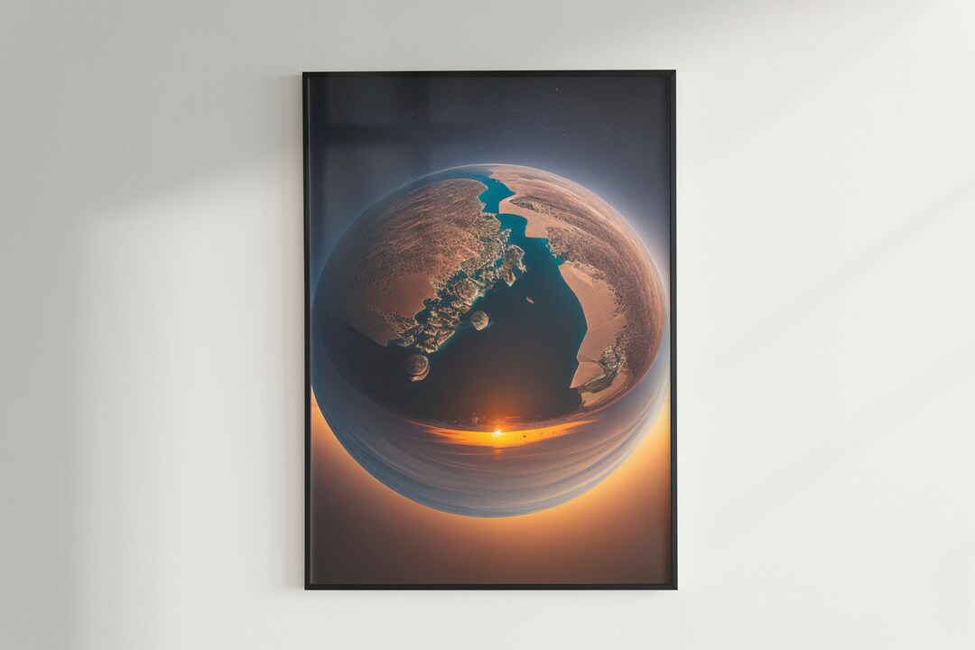 Earth Fisheye Poster Digital Print - Etsy