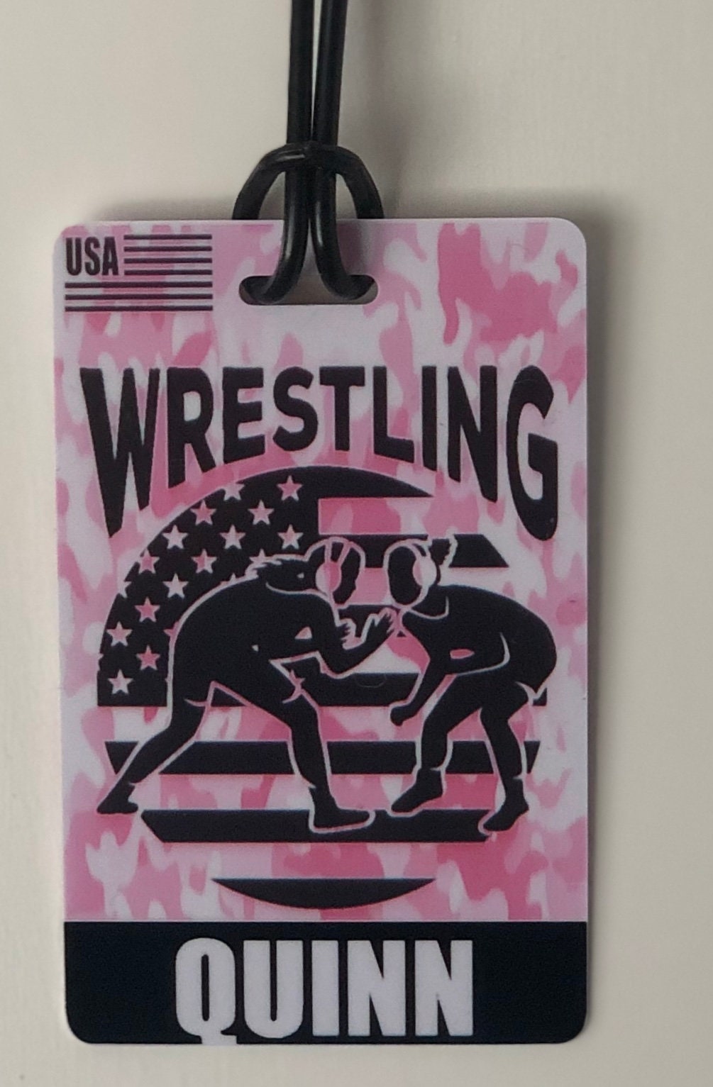 Girls Pink Camouflage Wrestling Bag Tag - Etsy