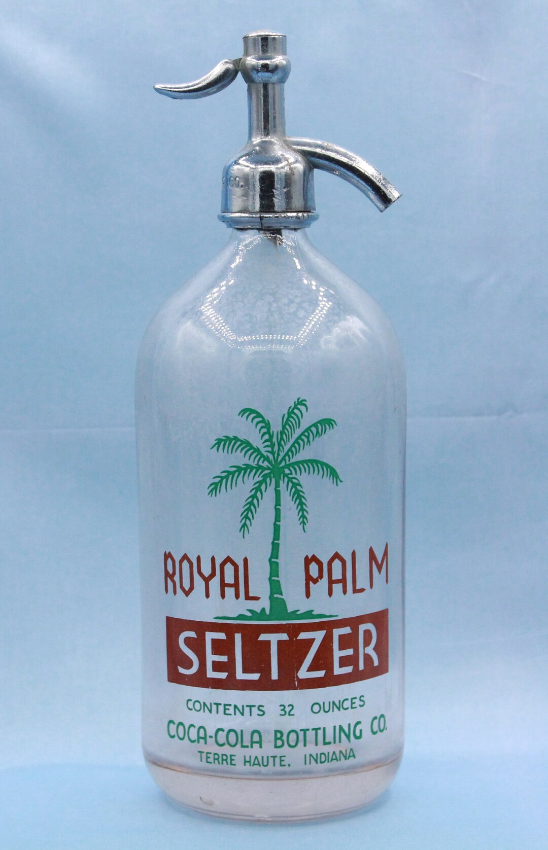Seltzer Bottle Coca-cola Royal Palm Indiana 1930's Vintage Glass Drink ...