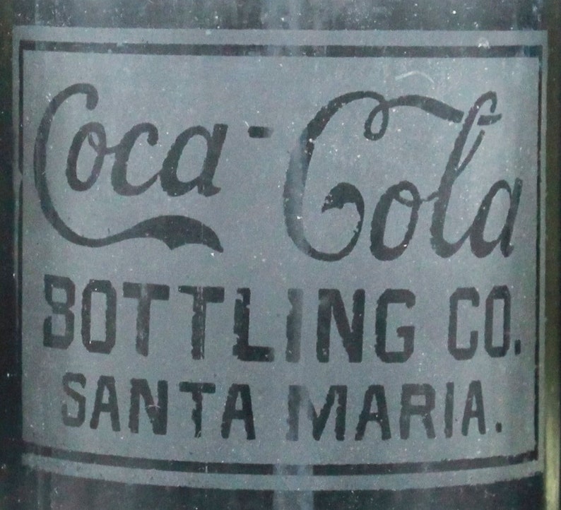 Coca-cola Seltzer Bottle From Santa Maria, California 1938 Vintage ...