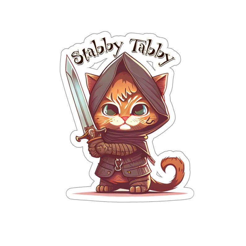 Stabby Tabby Sticker - Etsy