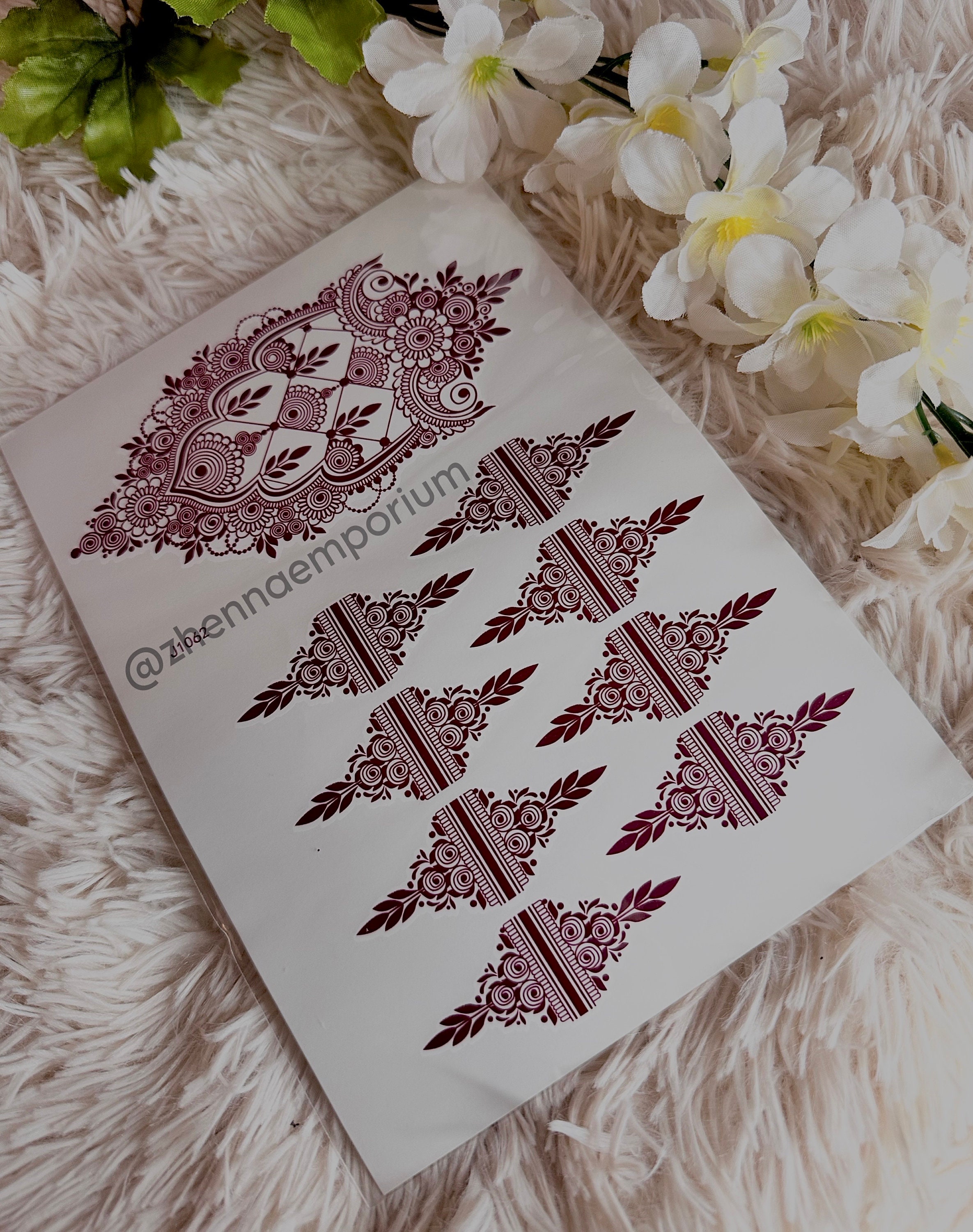 Henna Temporary Tattoo Henna Instant Henna Stickers DESIGN AZRA - Etsy