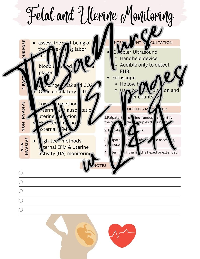 Fetal and Uterine Monitoring for Nursing Students - Etsy