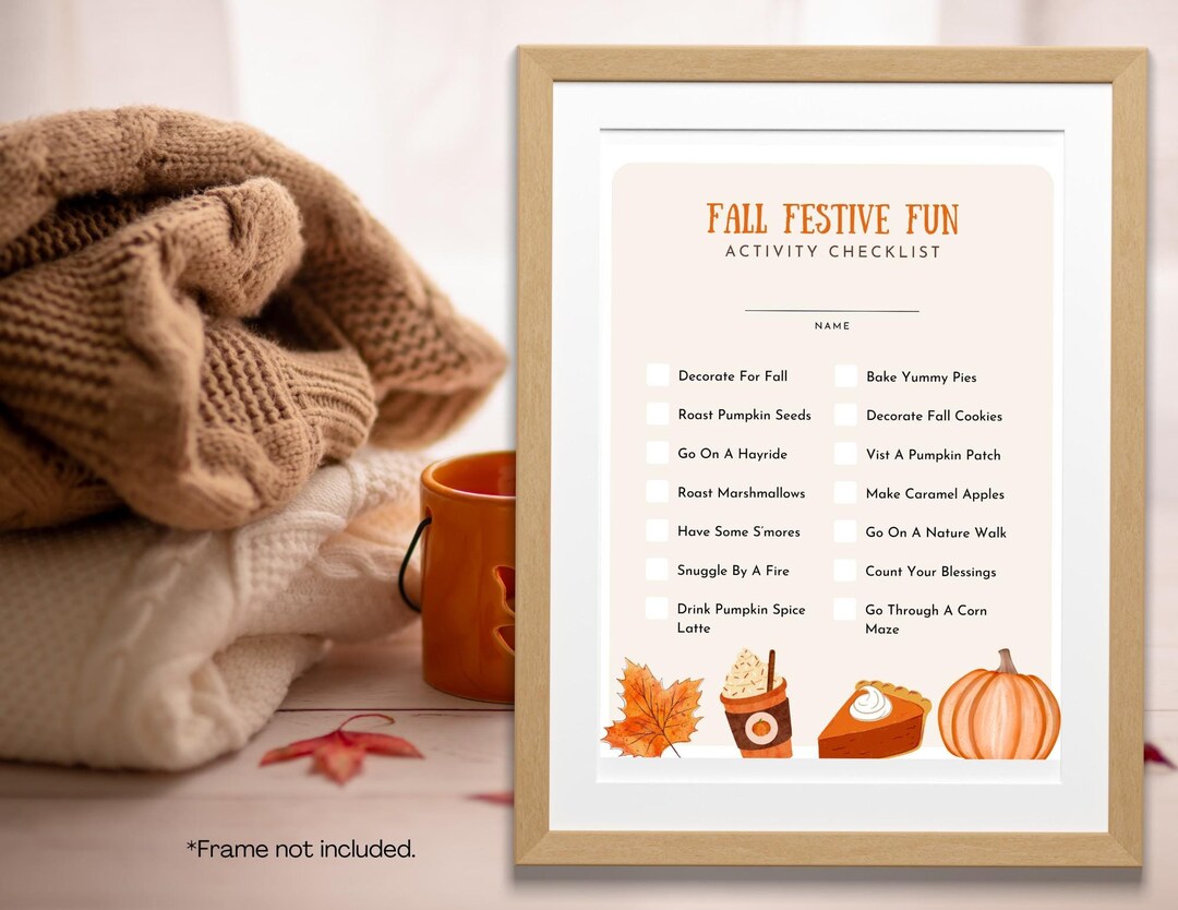 Fall Activity Checklist - Fall Bucket List - Fall Traditions - Family ...