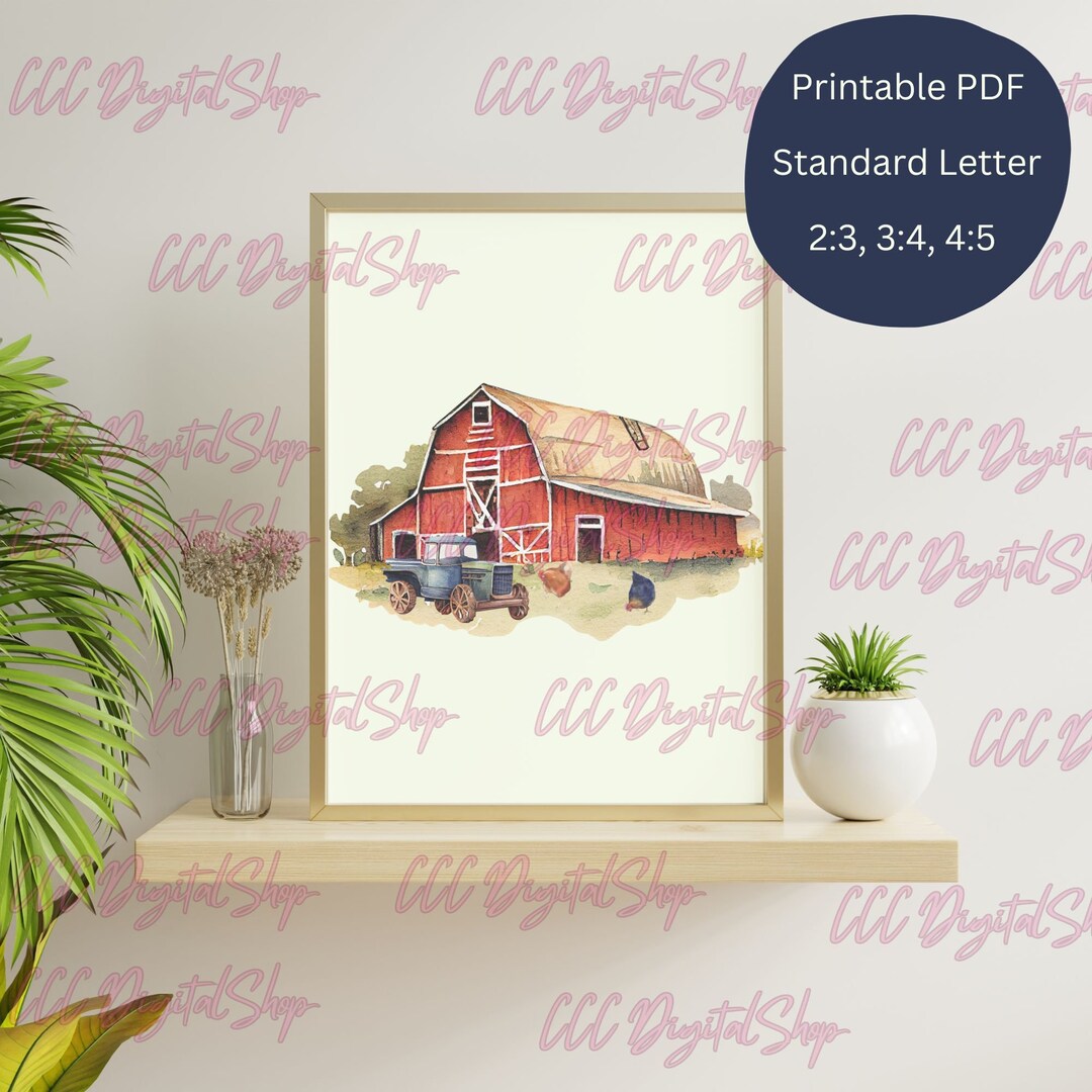 Farm Scene Printable,poster, Poster With Farm Animals, Barn Poster, PDF ...