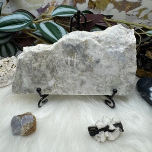 Hackmanite Tenebrescent Crystal Slab With Stand, Polished Hackmanite ...