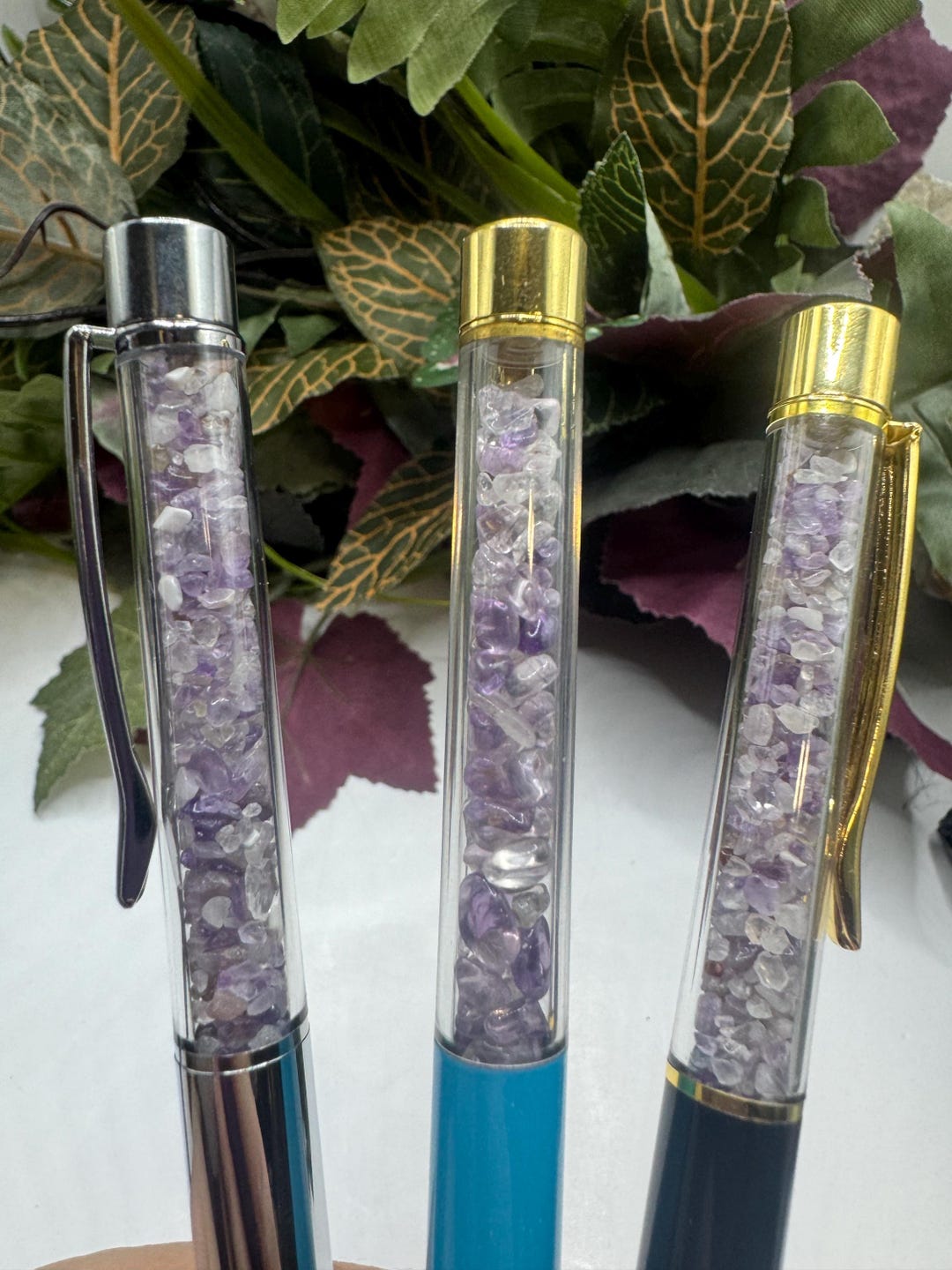 Amethyst Crystal Chip Pen: Ballpoint Ink Refill - Etsy