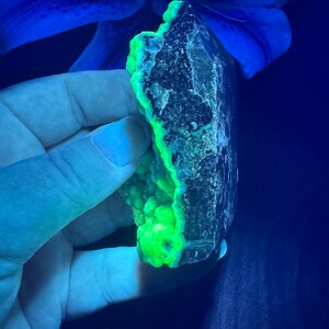 Volcano Agate UV Reactive Chalcedony Crystal Specimen, Partial Polished ...