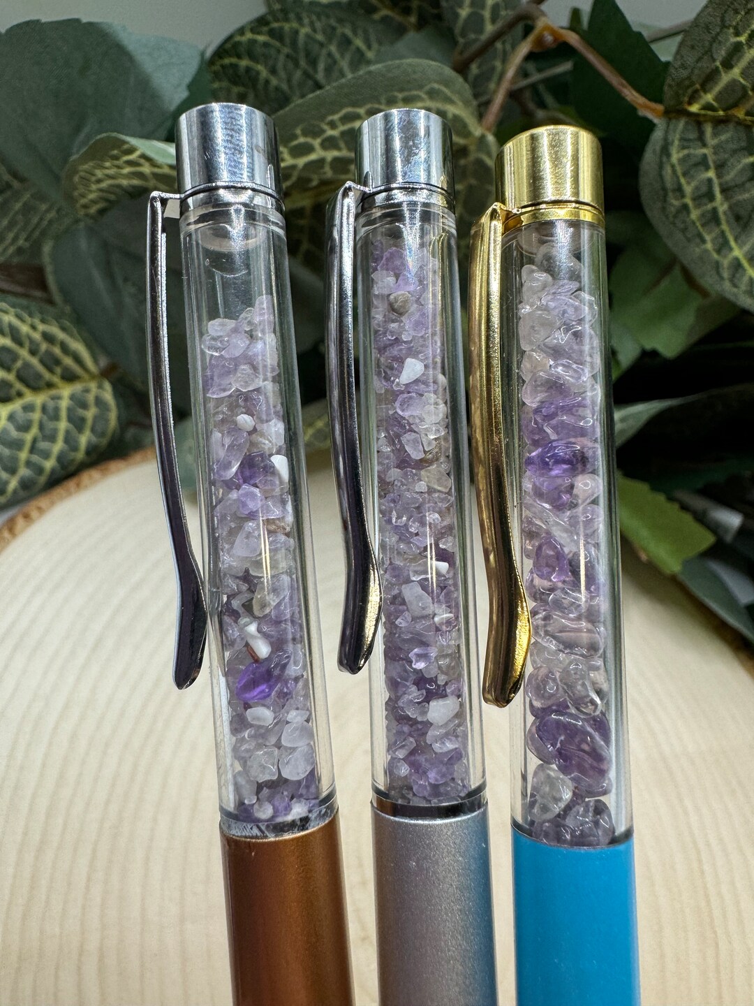 Amethyst Crystal Chip Pen With Ink Refill, Crystal Chip Pens, Ballpoint ...