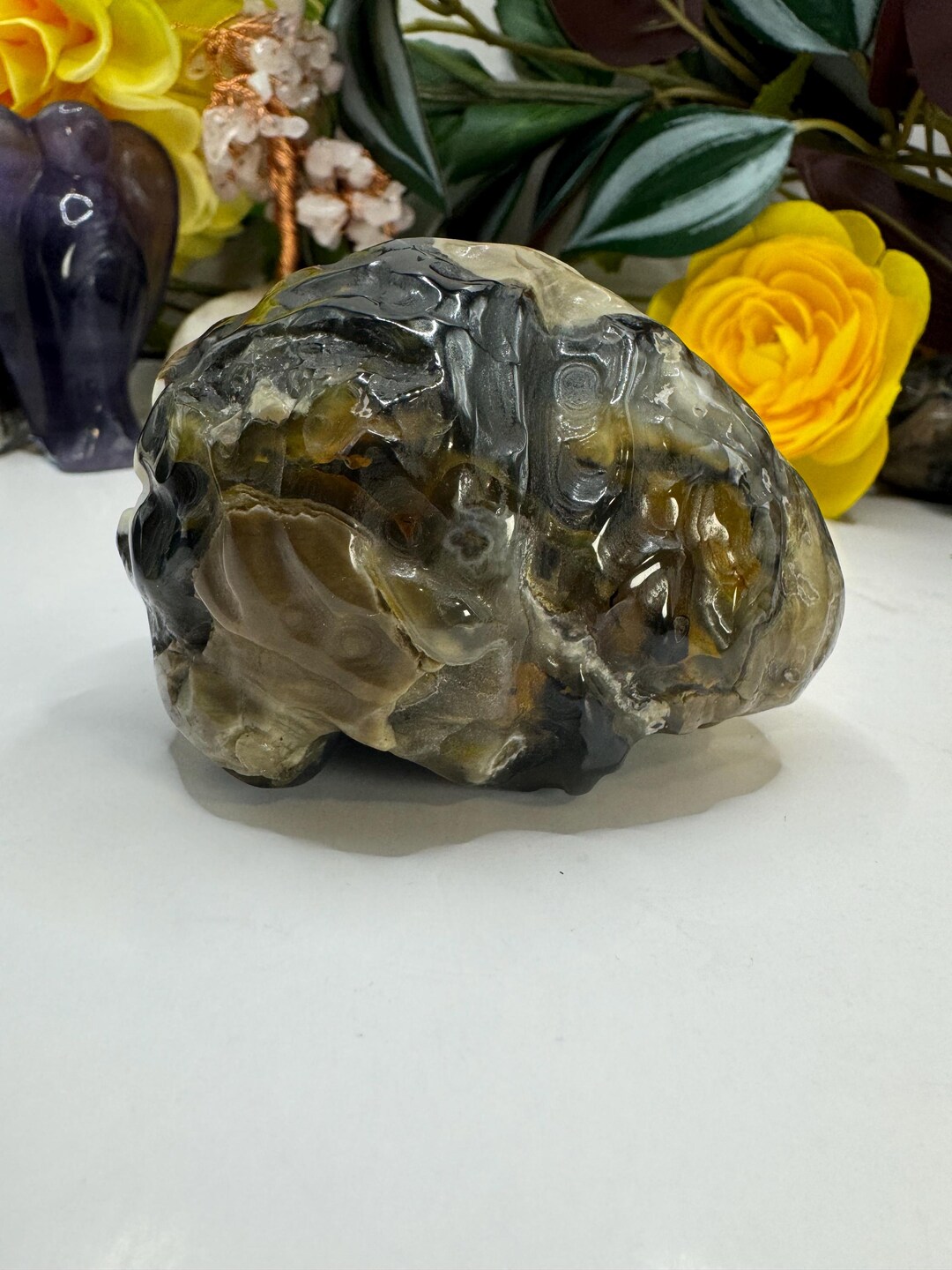 Volcano Agate Anatomical Brain Carving: UV Reactive Crystal - Etsy