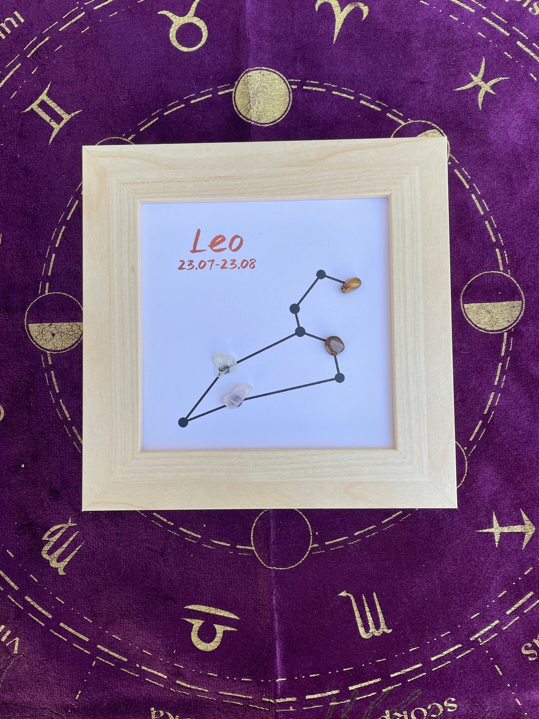 Zodiac Constellation Crystal Gemstone Framed Art: Desk Decor - Etsy