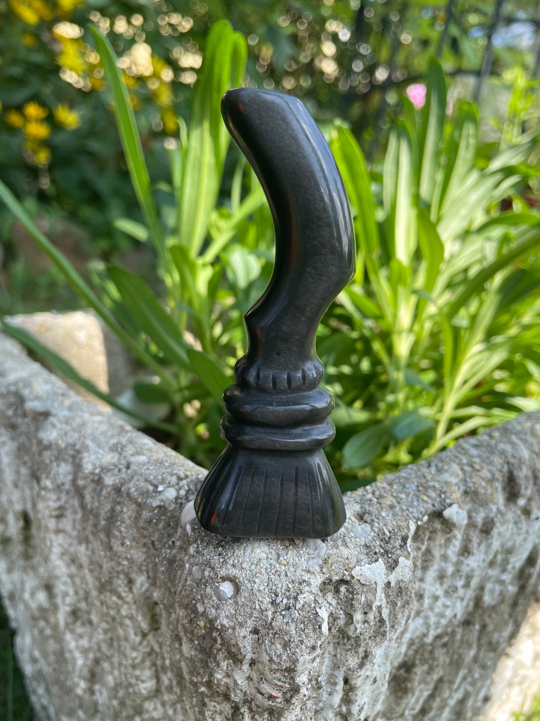 Silver Obsidian Witches Broom, Obsidian Broom Carving, Witch Broom ...