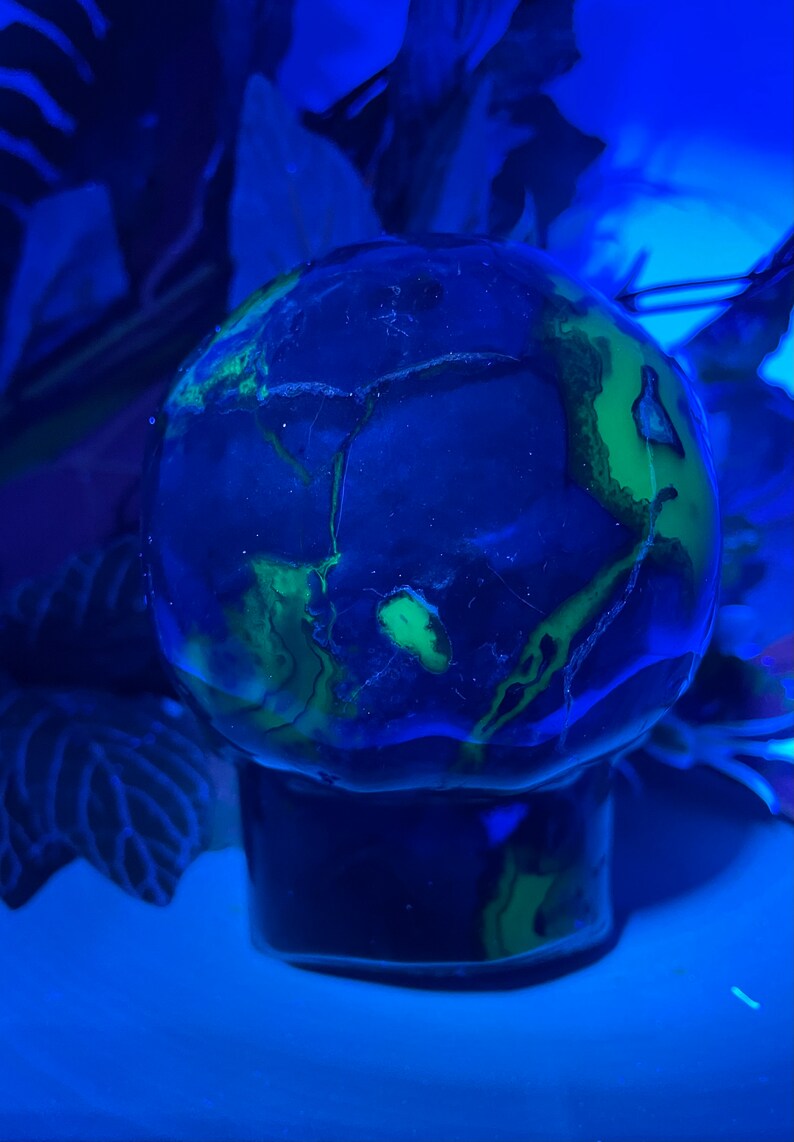 UV Reactive Volcano and Moss Agate Skull Carving Natural - Etsy