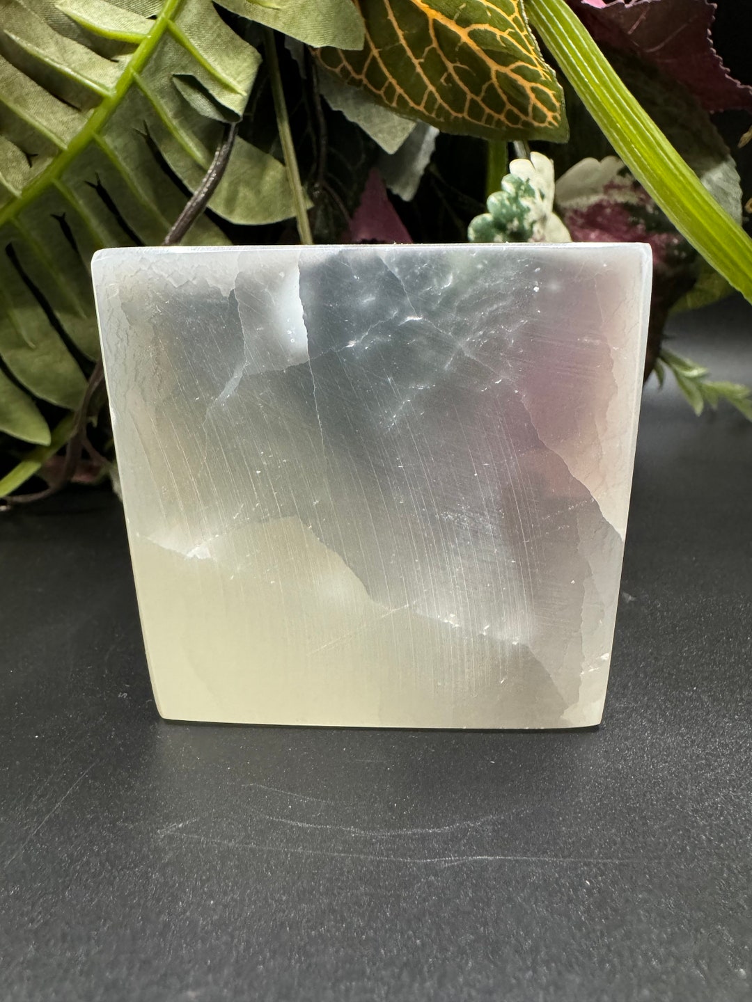 Satin Spar Crystal Cube, Gypsum Carving - Etsy