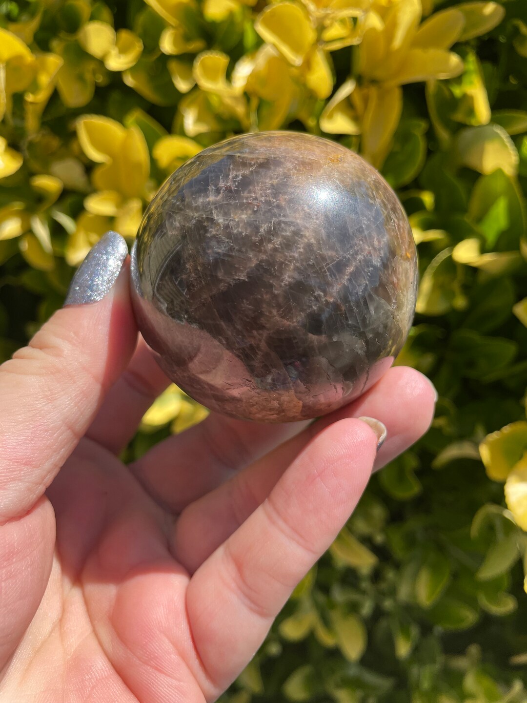 Black Moonstone Crystal Sphere, Black Moonstone Crystal Ball, Moonstone ...