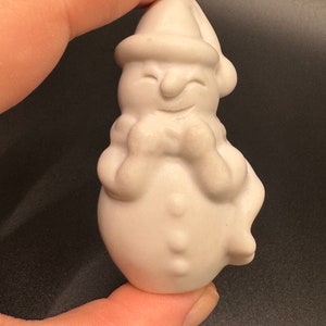 White Marble Snowman Figurine, Christmas Snowman Carving, Gifts ...