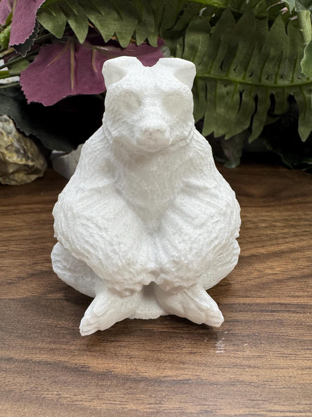 White Hanbai Jade White Marble Bear Figurine, Crystal Bear Carving ...