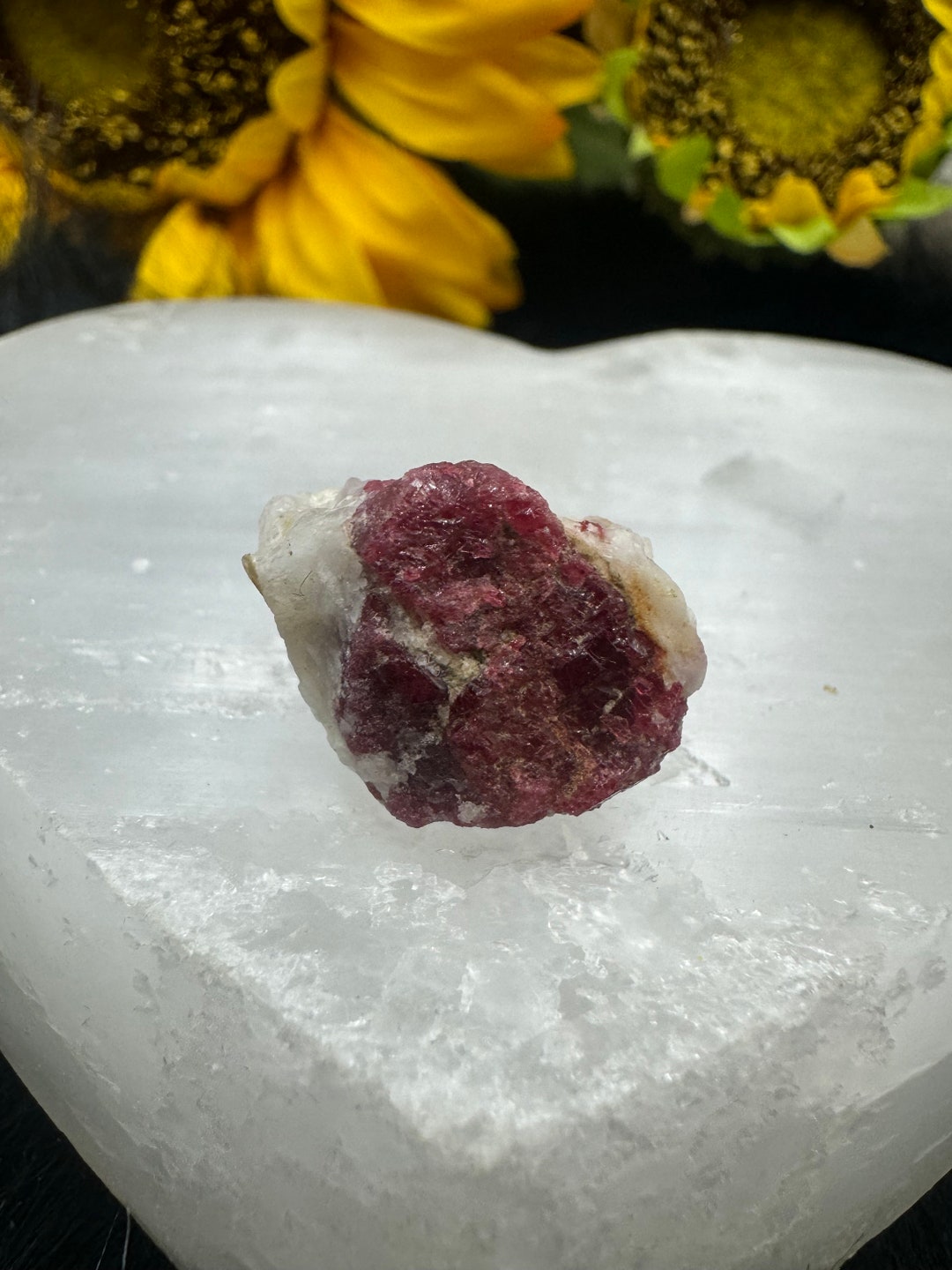 Red Spinel Crystal on Matrix, Raw Spinel Specimen, UV Reactive Red ...