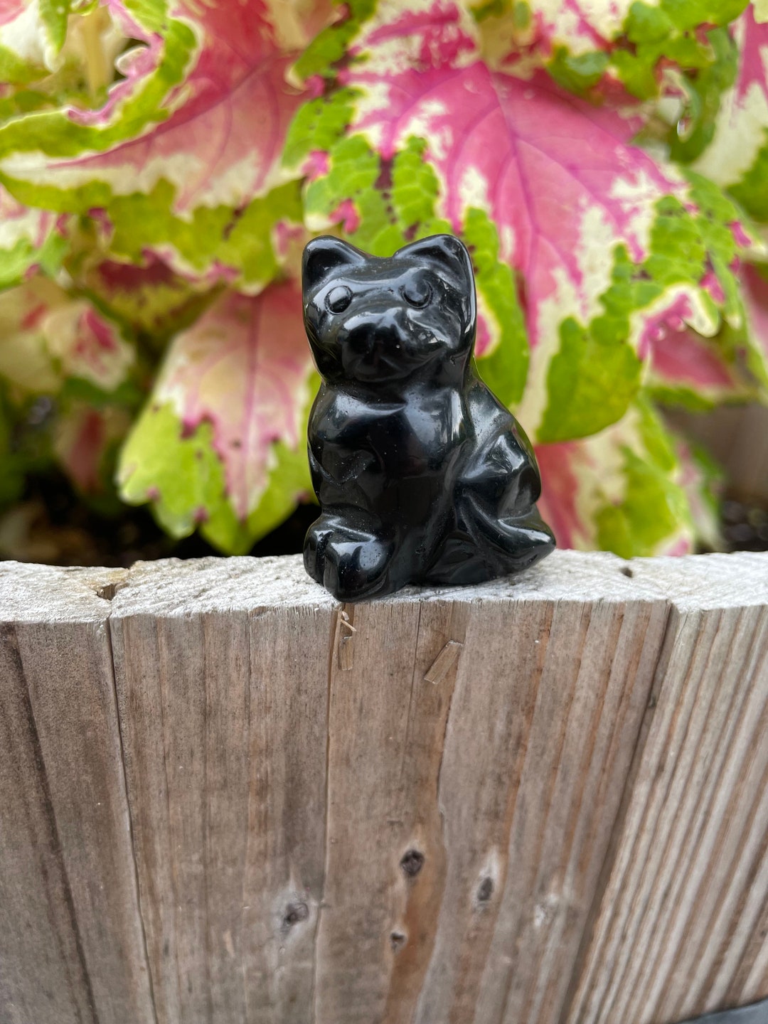 Obsidian Black Cat Crystal Figurine, Halloween Black Cat, Obsidian ...