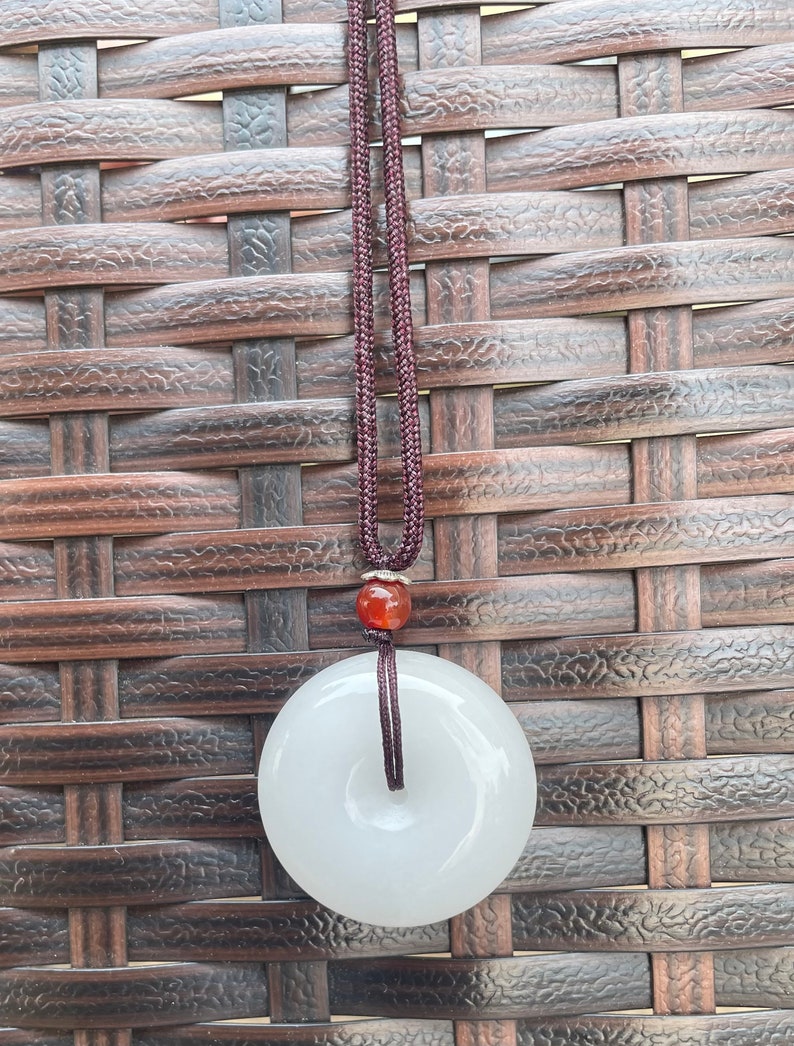 Jade Button Pendant With Nylon Cord, Gifts - Etsy