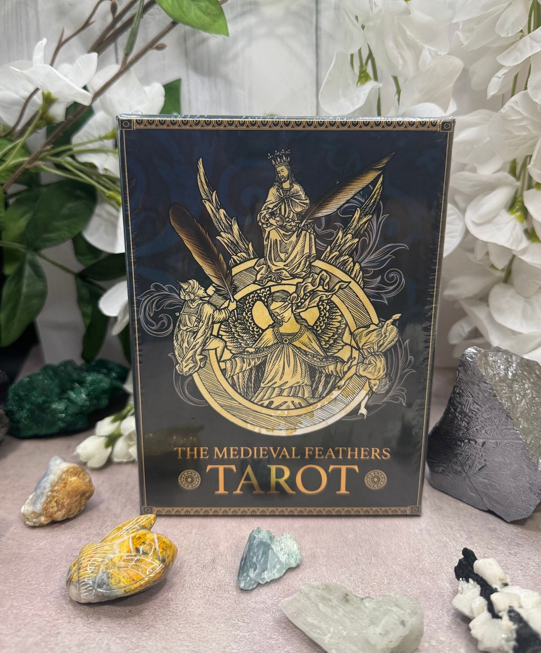 The Medieval Feathers Tarot Card Deck Includes 80 Gold Painted-edged ...