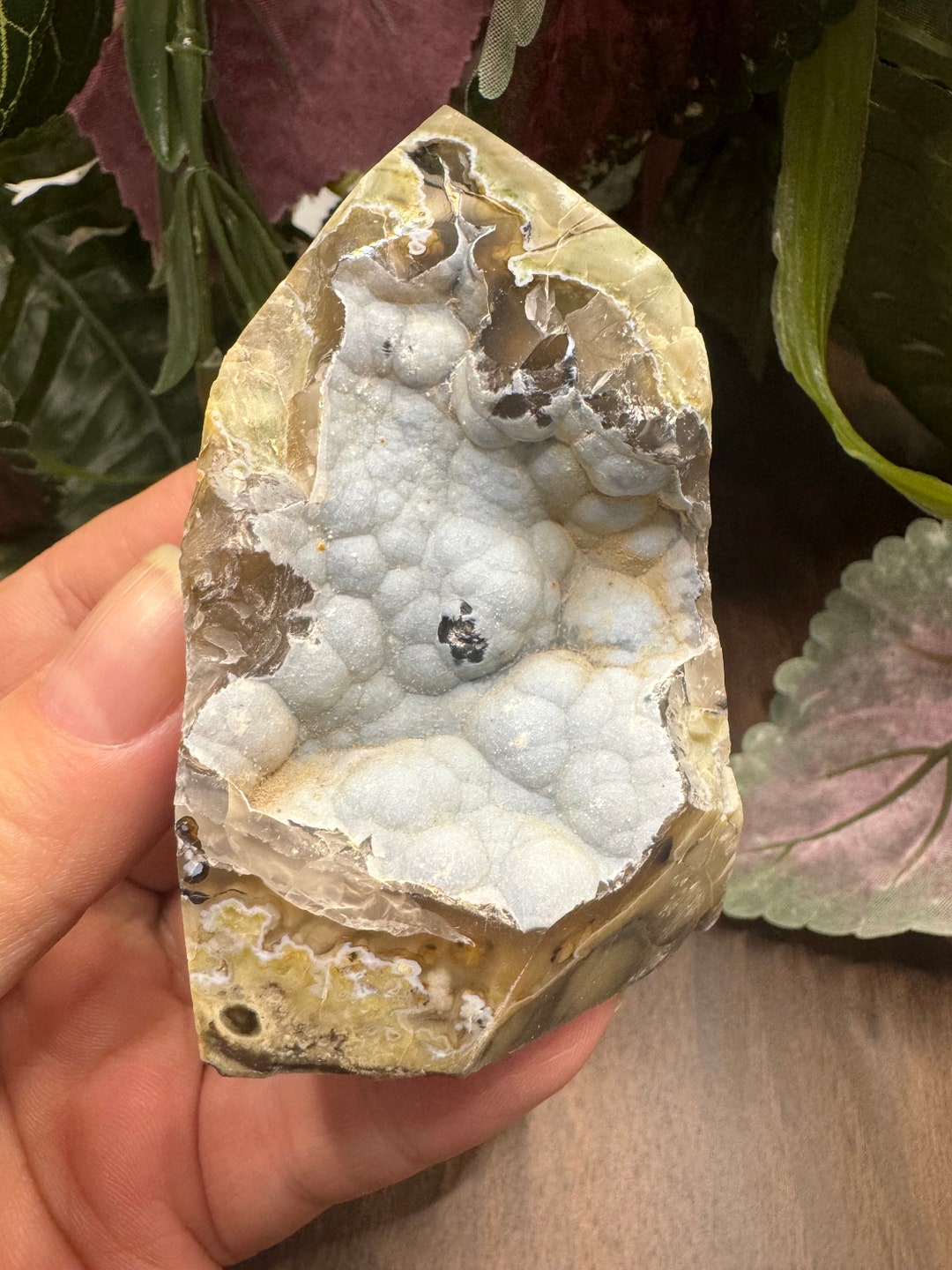 UV Reactive Volcano Agate Druzy Stone, Raw Volcano Agate Crystal ...