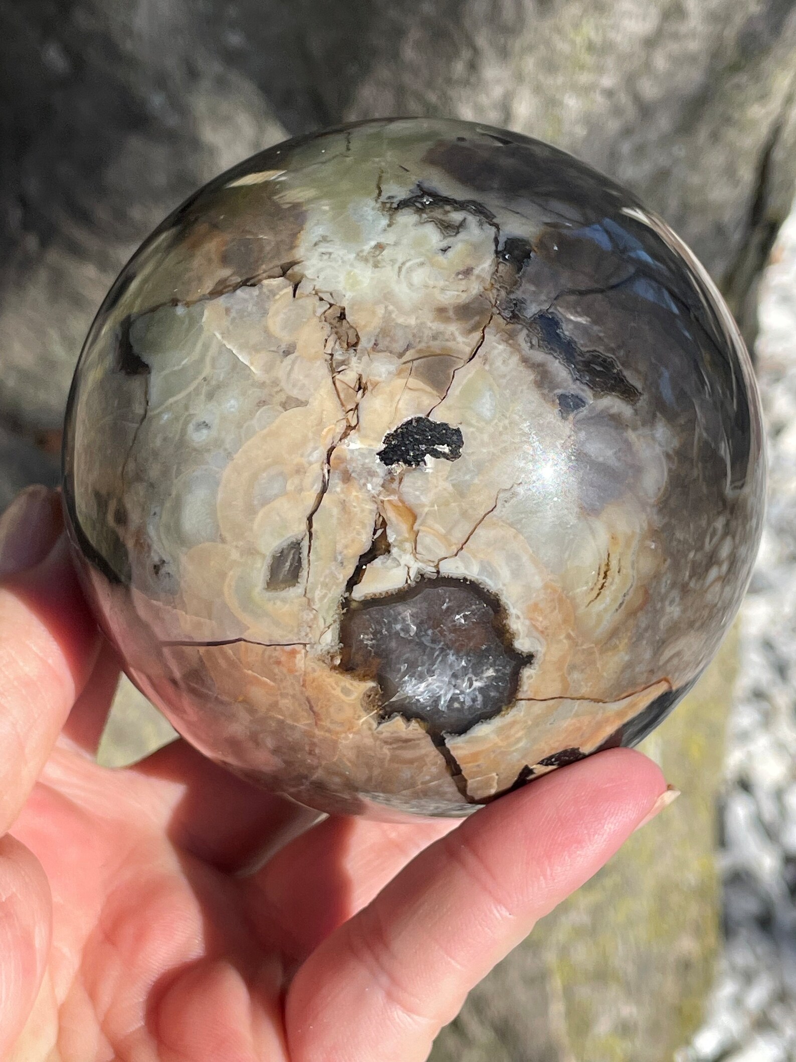 Large UV Reactive Volcano Agate Sphere (86mm) - Etsy