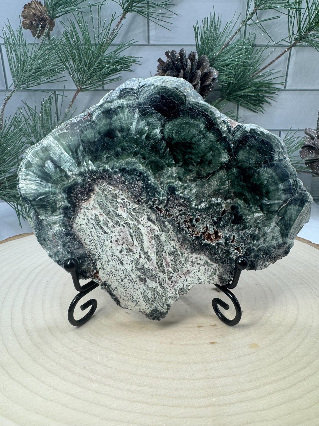Seraphinite Polished Slab With Stand, Clinochlore Slice, Gifts - Etsy